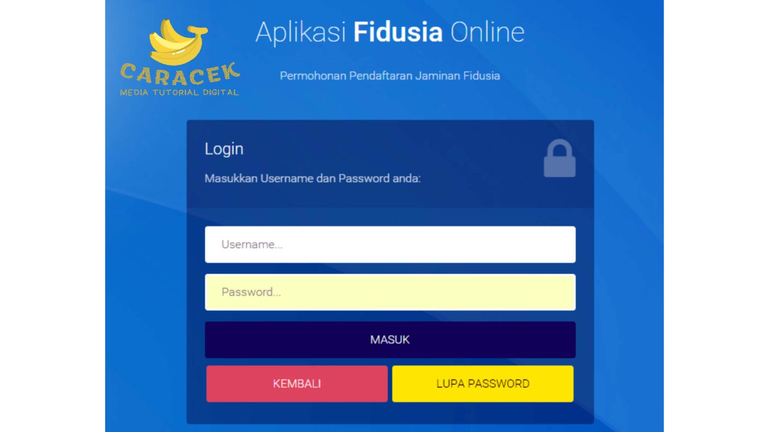 Aplikasi Fidusia Online: Cara Daftar dan Menggunakannya - Caracek