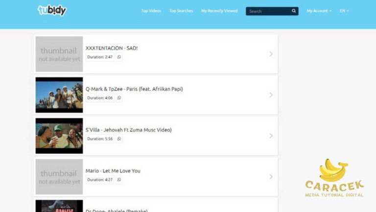 Tubidy Ws, Website untuk Streaming dan Download MP3 dan MP4 - Caracek